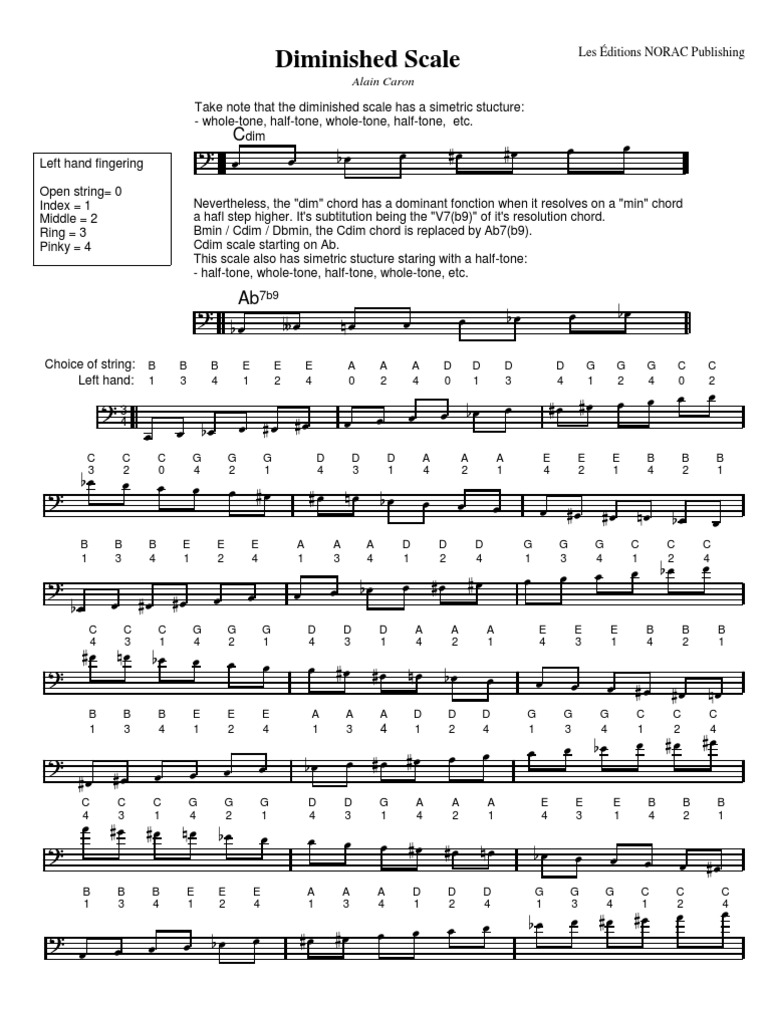 Diminished Scale: Alain Caron | PDF | Pitch (Music) | Musical Techniques