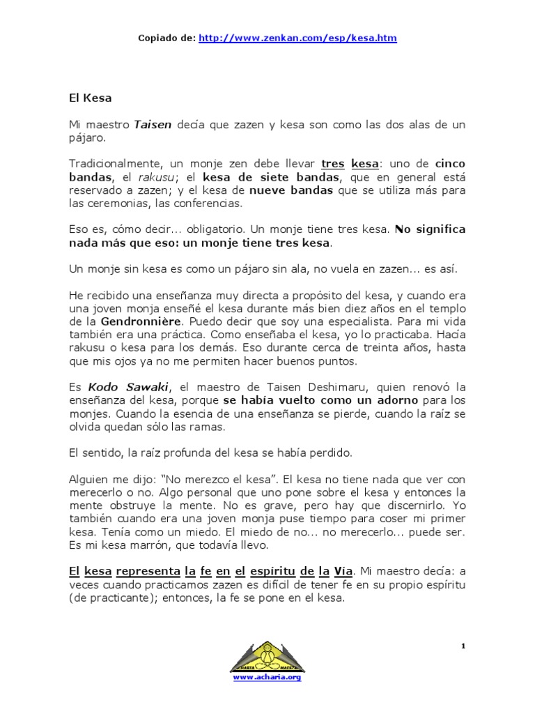 Kesa | PDF | Gautama Buddha | zen