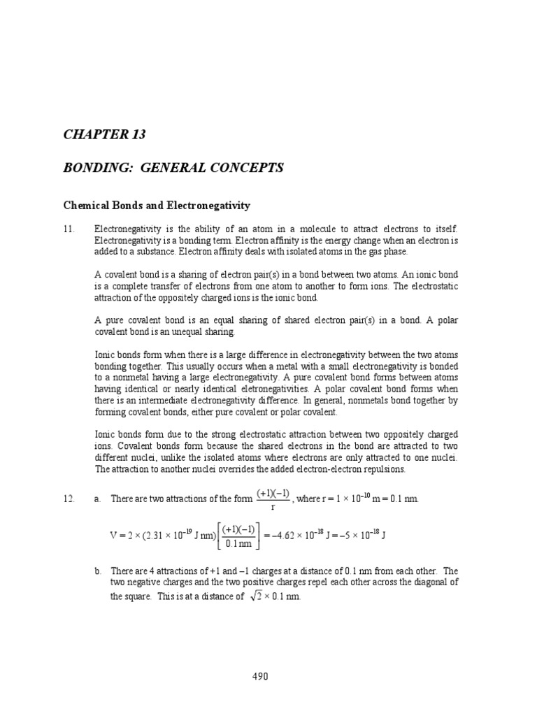 Zumdahl Chemprin 6e CSM Ch13 | PDF | Chemical Polarity | Ionic Bonding