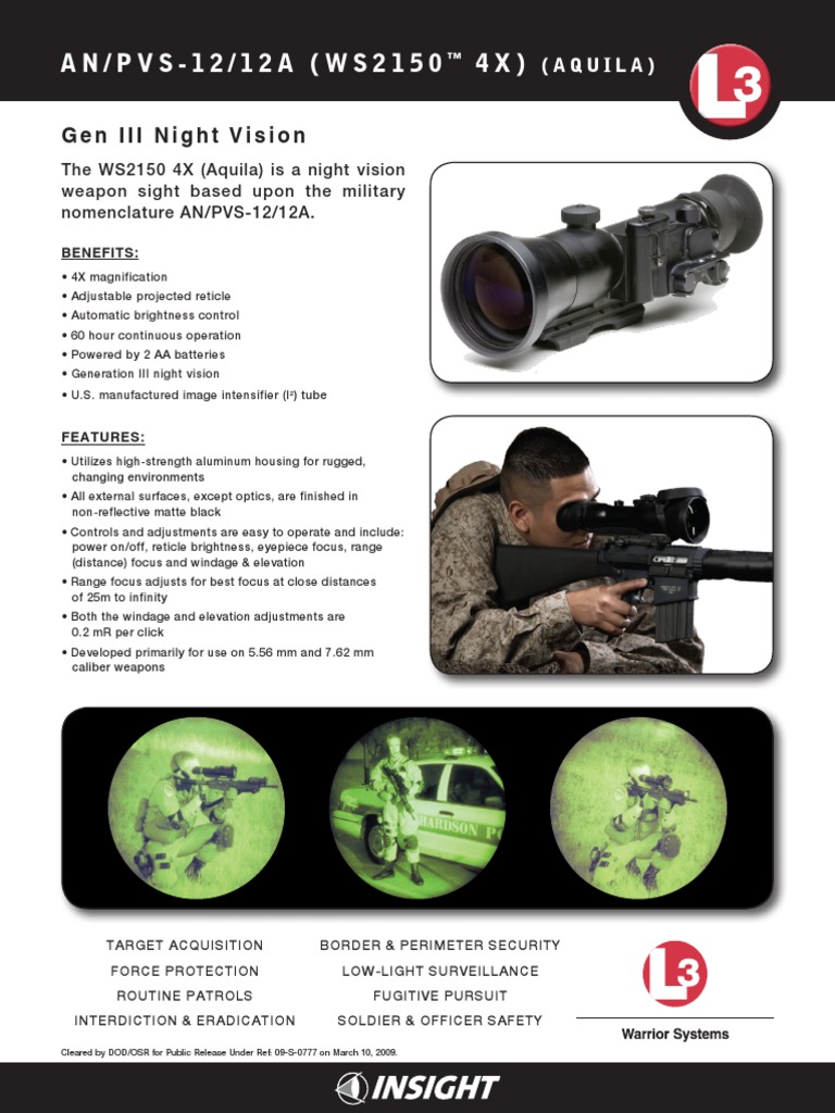 Aquila AN-PVS-12 | PDF | Optics | Equipment