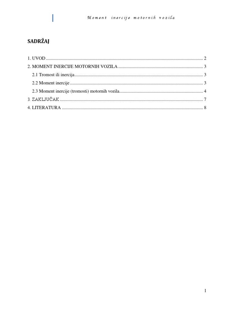 Tromost Ili Inercija | PDF
