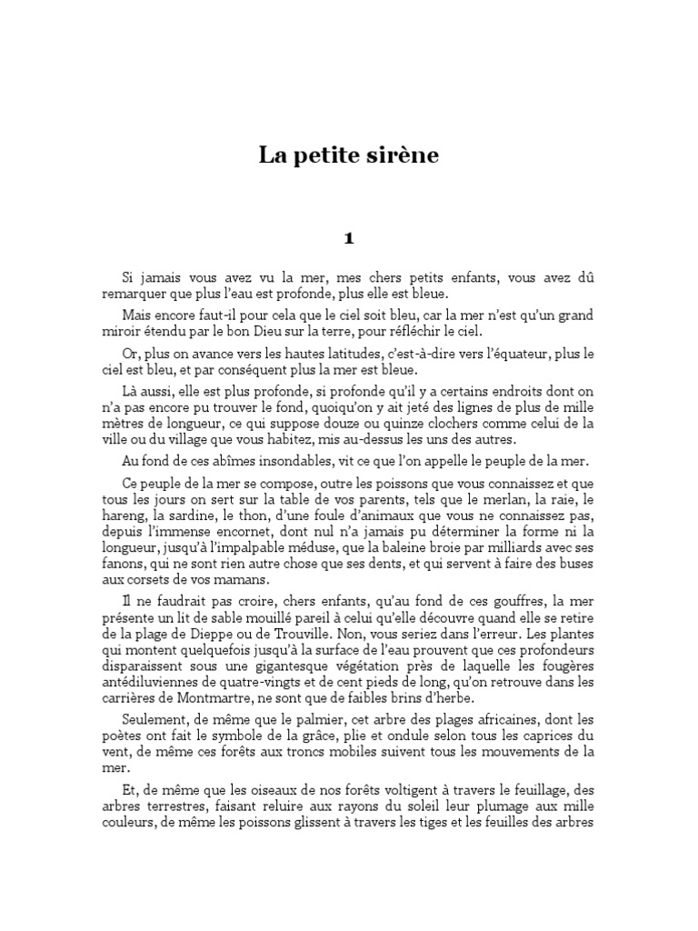La Petite Sirène et son monde marin | PDF | Arbres | Terre