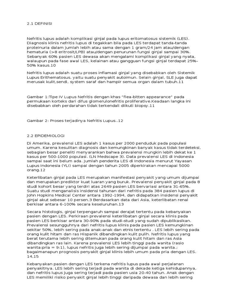 Nefritis Lupus: Definisi dan Epidemiologi | PDF