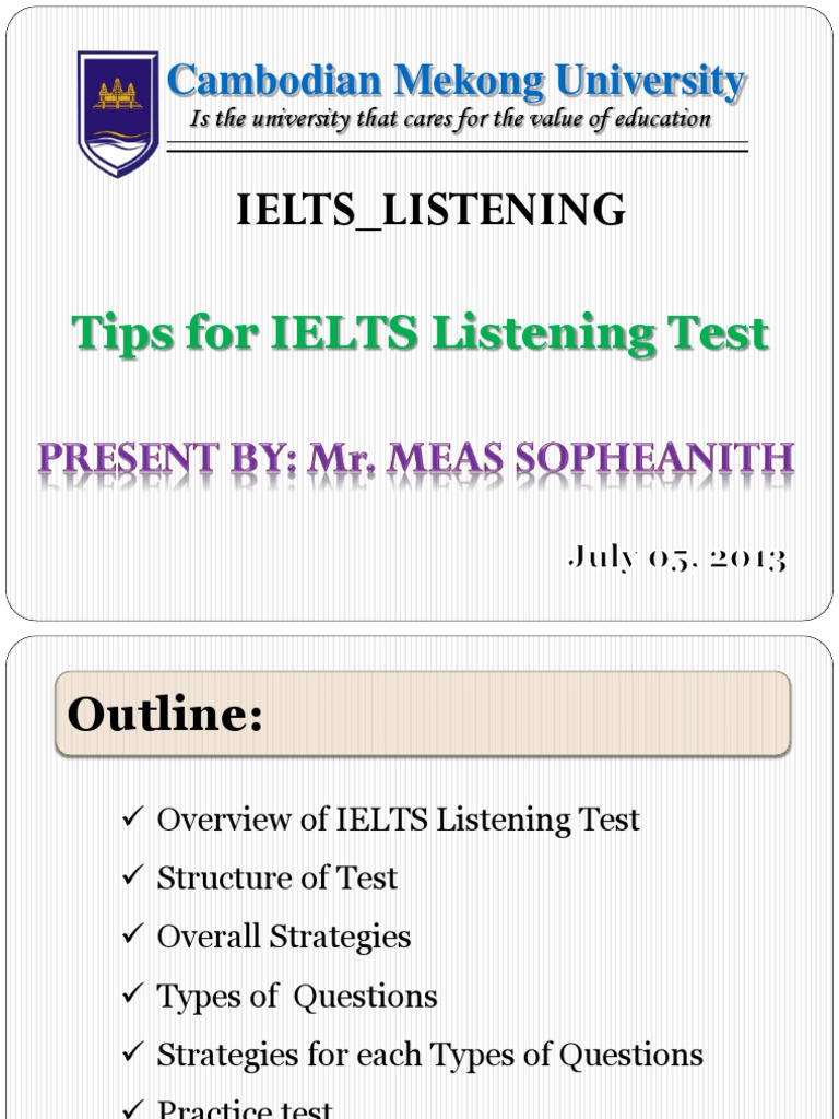 Ielts Listening Strategies 1 | PDF | International English Language ...