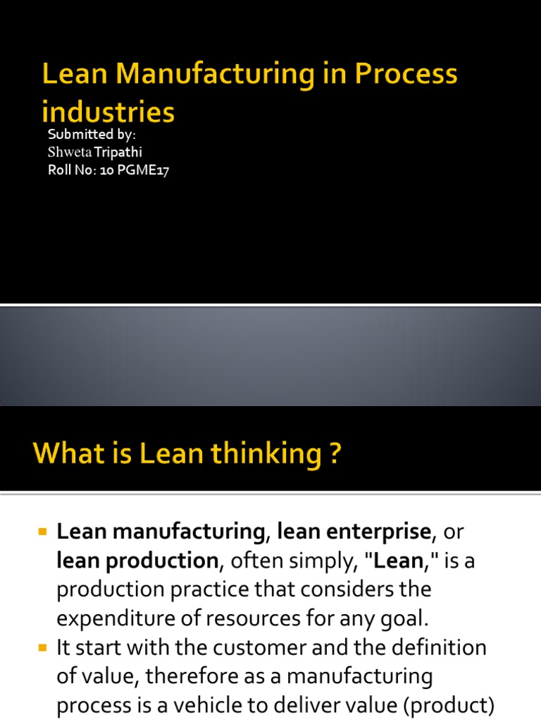 Lean Manufacturing in Process Industries | PDF | Process Management ...