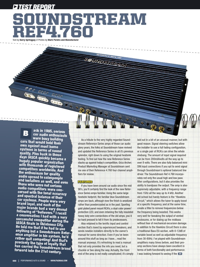 Soundstream Reference 4.760 Review | PDF | Capacitor | Amplifier