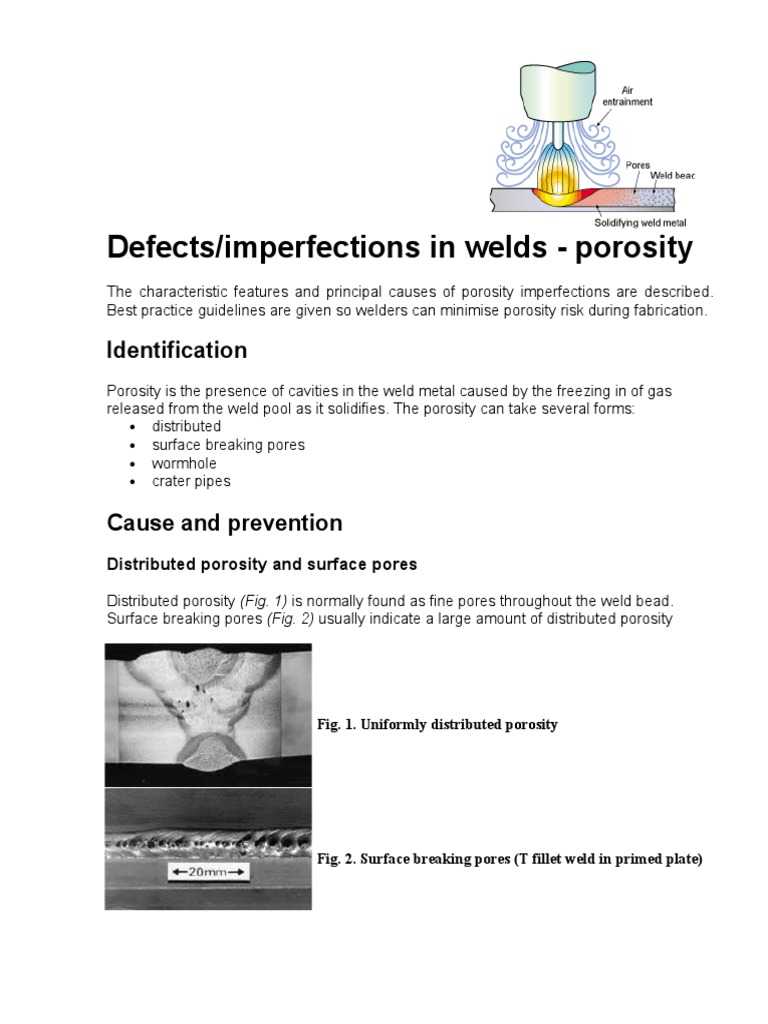 Defects/imperfections in Welds - Porosity: Identification | PDF ...