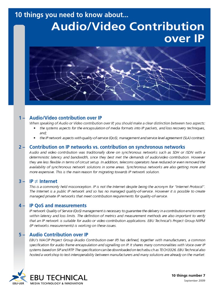 Audio/Video Contribution Over IP: 10 Things You Need To Know About ...