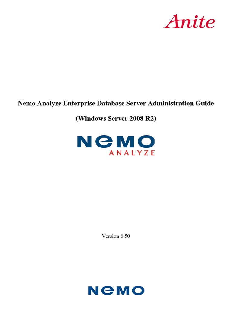 Nemo Analyze Server Administration Guide - Windows Server 2008 R2 | PDF