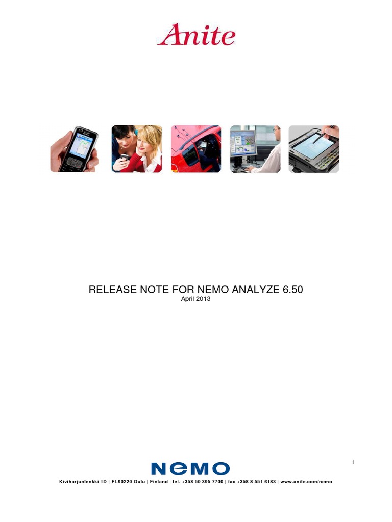 Nemo Analyze 6.50 Release Note | PDF | Installation (Computer Programs) | Server (Computing)
