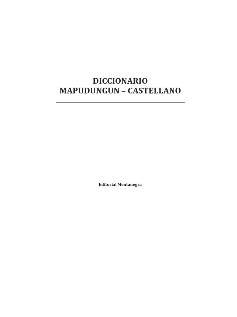 Diccionario Mapudungun - Español | PDF | Idiomas