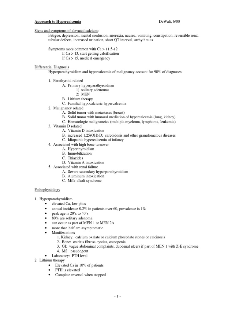 An Approach to Diagnosing and Treating Hypercalcemia Through ...