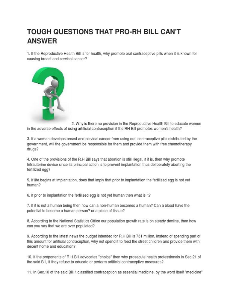 Critique of the Reproductive Health Bill | PDF | Birth Control ...