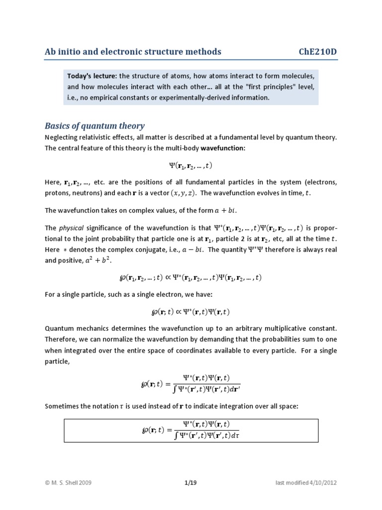 Ab Initio Methods | PDF | Atomic Nucleus | Proton
