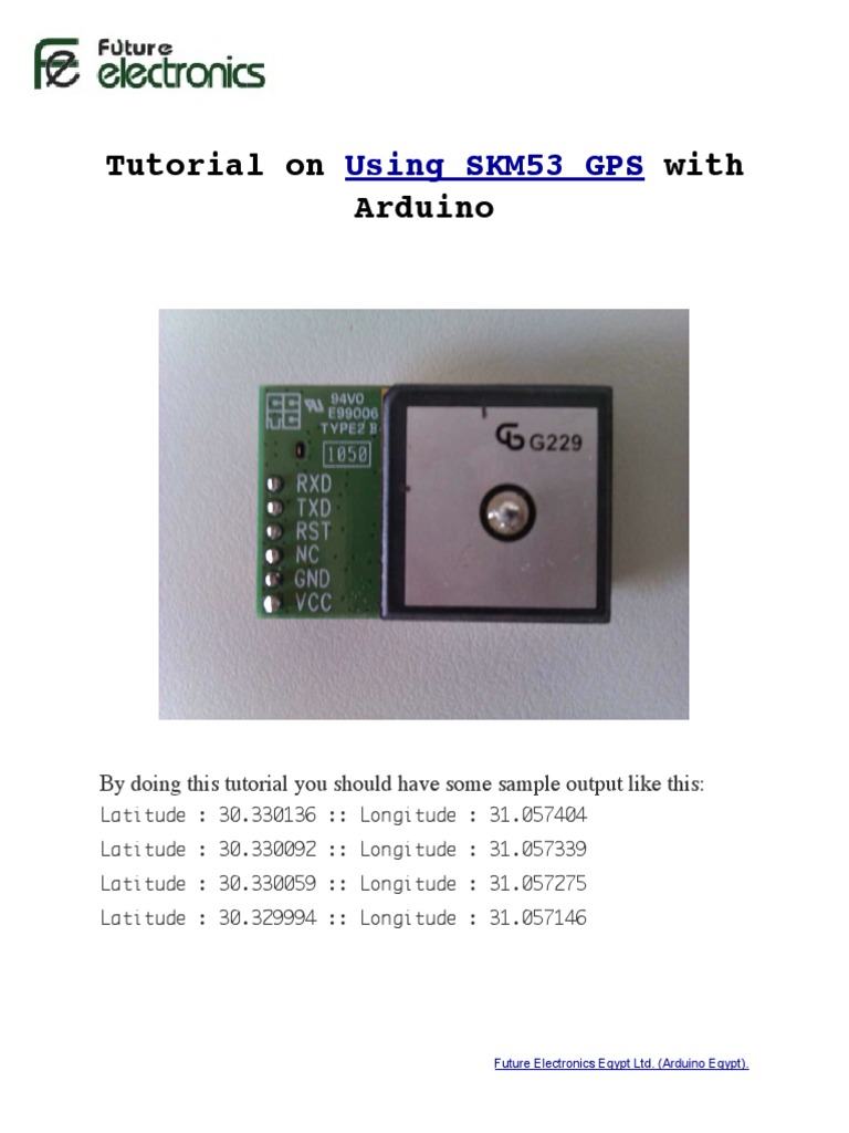 Connecting Skylab SKM53 GPS Module With Arduino and Demo Code PDF | PDF