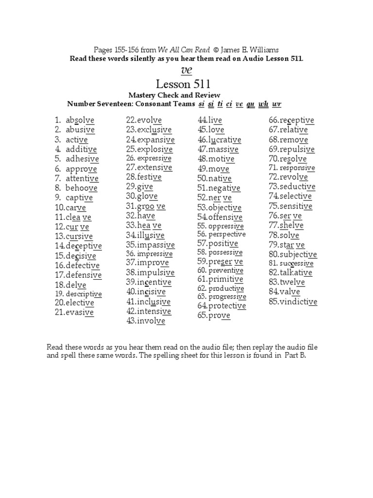 Consonant Teams Mastery Check | PDF