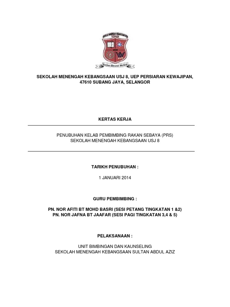 Sekolah Menengah Kebangsaan Usj 8 | PDF