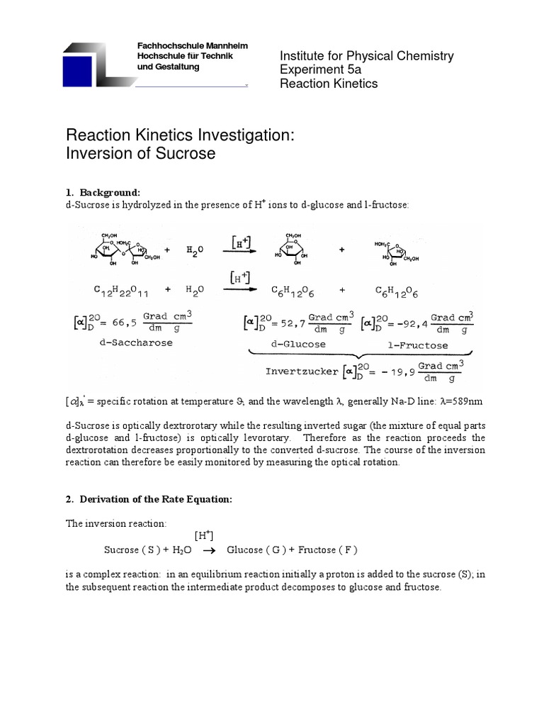 Sugar Inversion | PDF | Light | Chemical Reactions