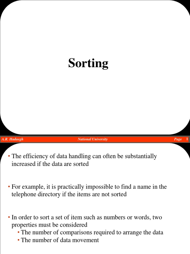 02 Sorting (Chap 13) | PDF | Algorithms And Data Structures | Discrete Mathematics