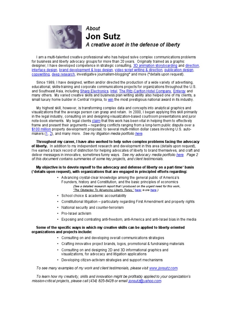 About Jon Sutz - Liberty | PDF | Design | Brand