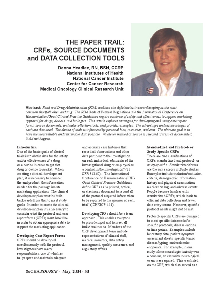The Paper Trail: CRFS, Source Documents and Data Collection Tools ...