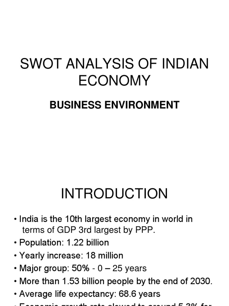 Business Environment Swot Analysis of Indian Economy | PDF | Economy Of ...