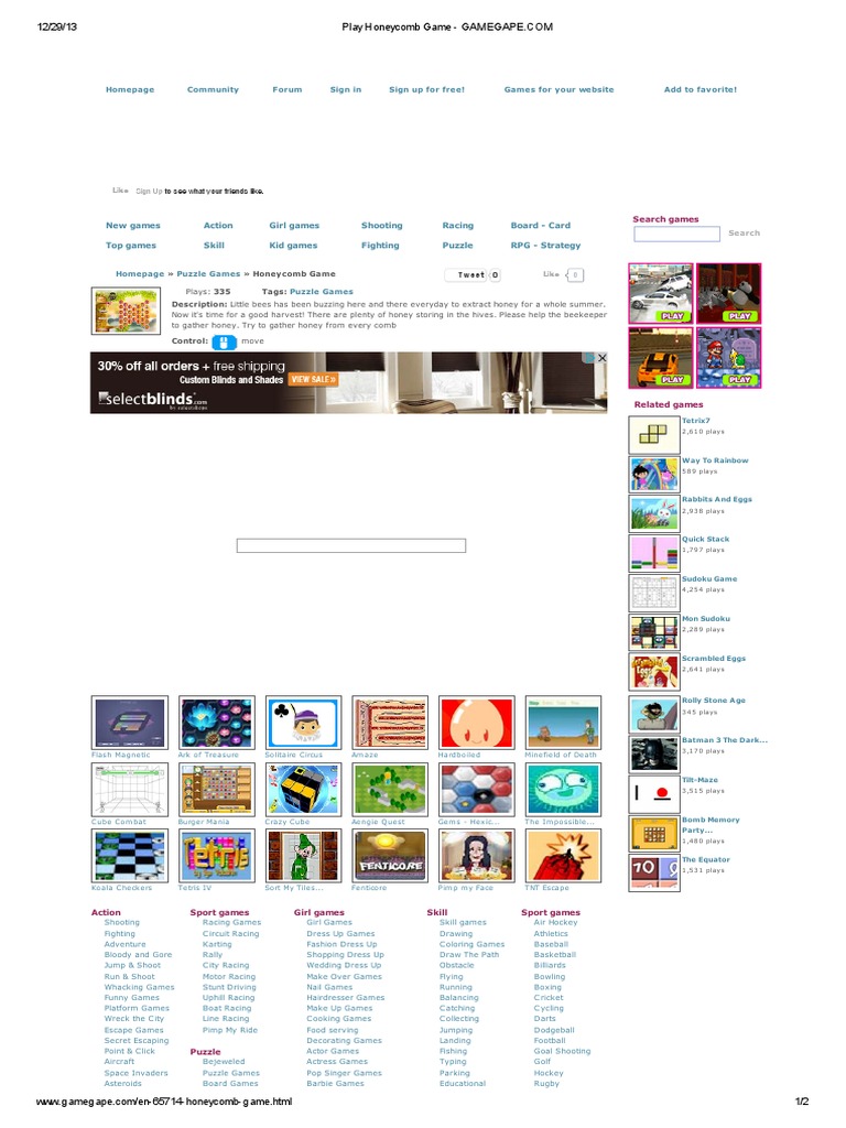 Play Honeycomb Game - GAMEGAPE | PDF | Leisure | Hobbies