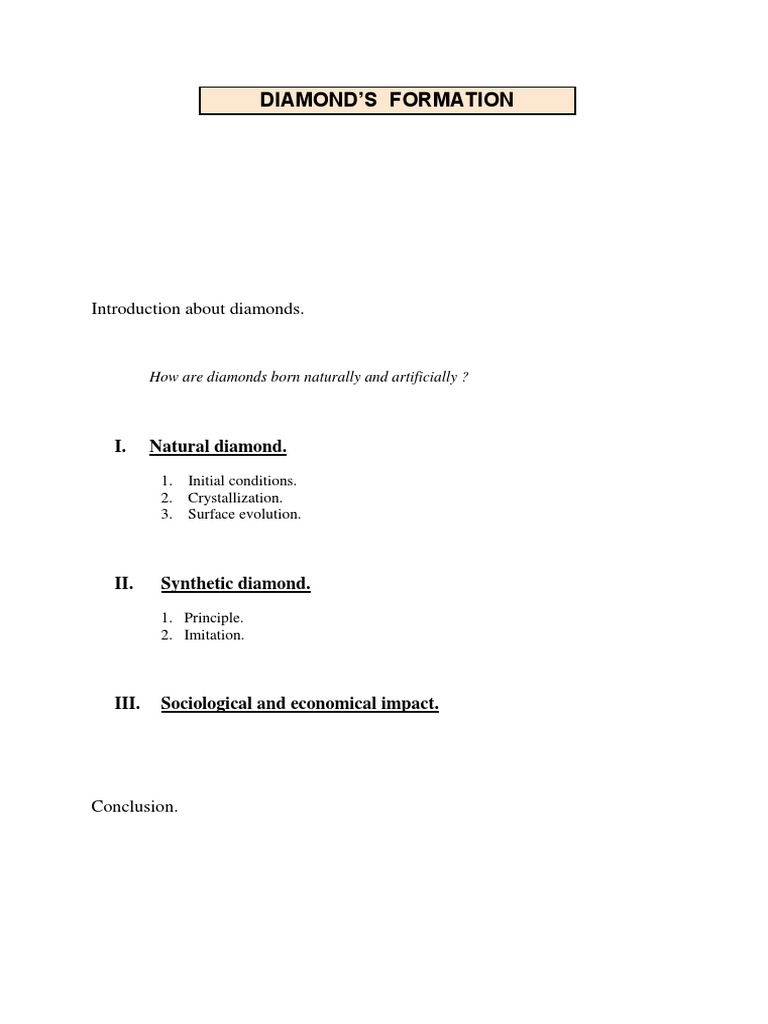 Diamond Formation PDF | PDF | Diamond | Materials