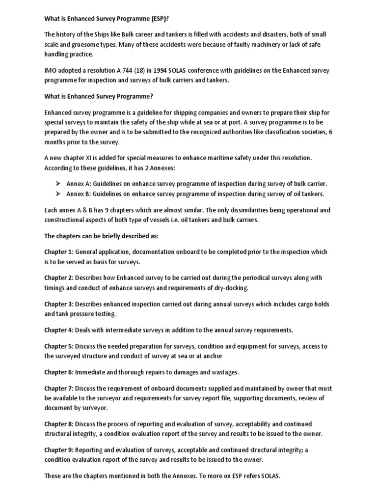 Enhanced Survey Programme | PDF | Oil Tanker | Surveying
