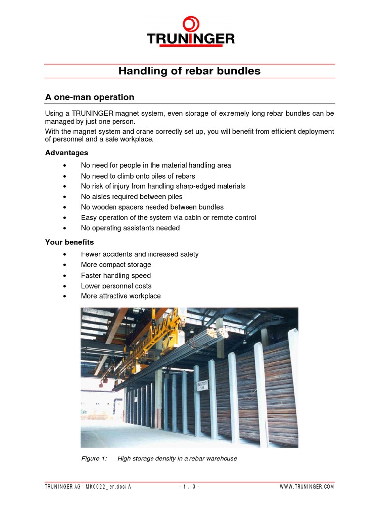 Rebar Handling | PDF | Crane (Machine) | Warehouse