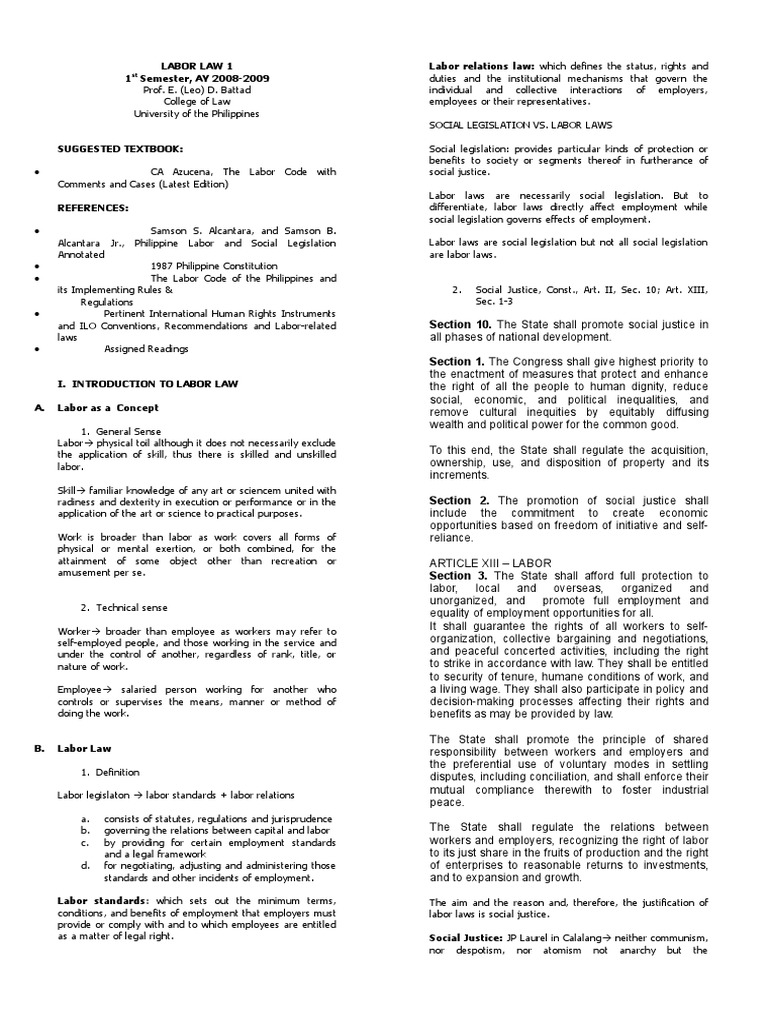 Overview of Philippine Labor Law | PDF | Collective Bargaining | Employment