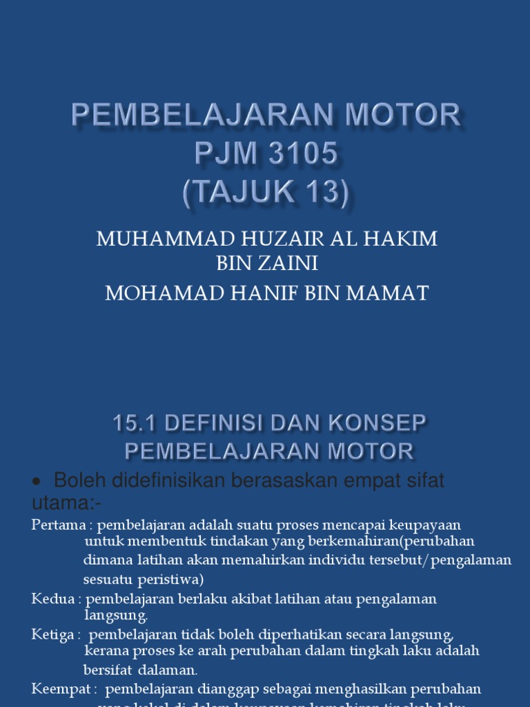 m15 Pembelajaran Motor | PDF