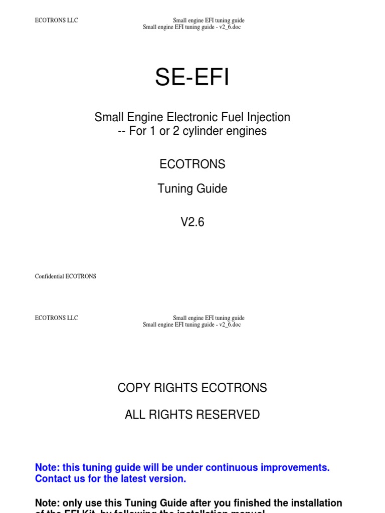 SI Engine EFI Tuning Guide | PDF | Fuel Injection | Ignition System
