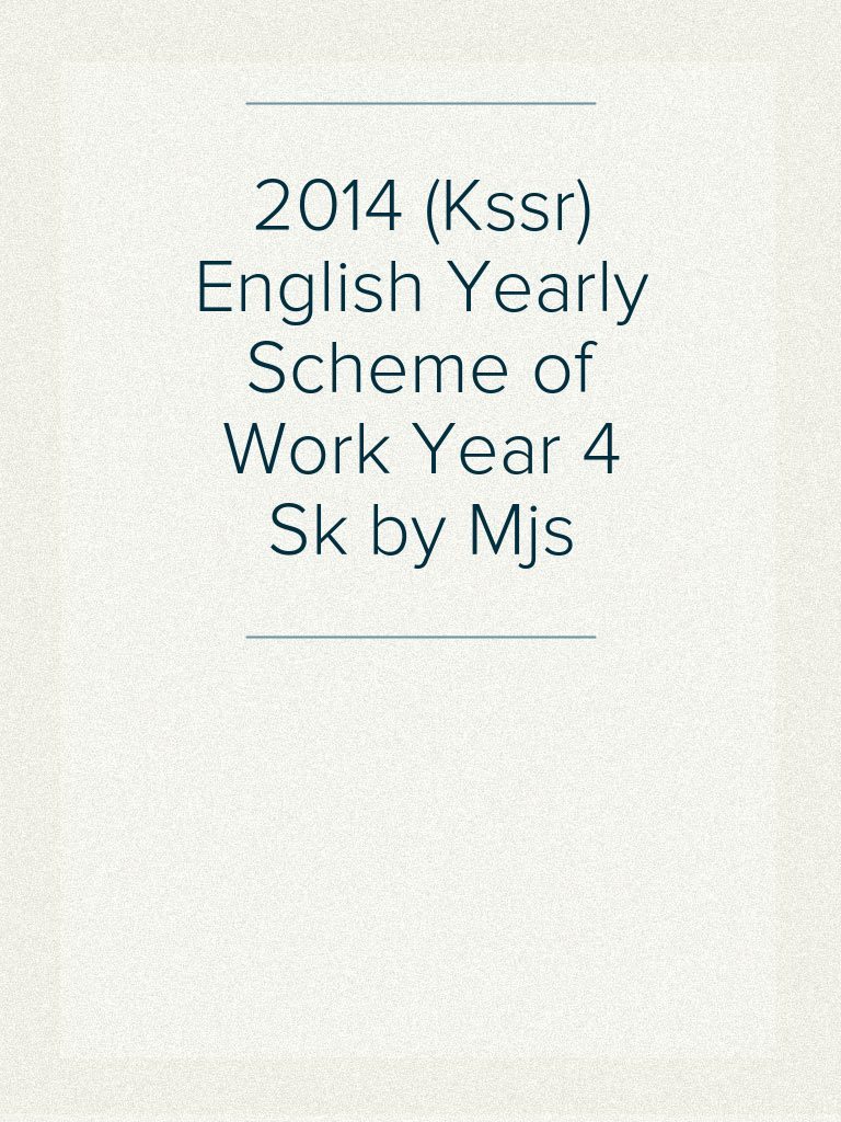 Year 4 English Scheme of Work 2014 | PDF | Noun | English Language