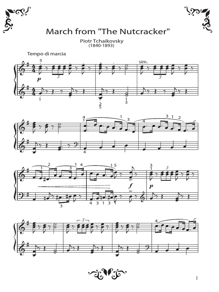 Nutcracker March Piano Sheet Music | PDF