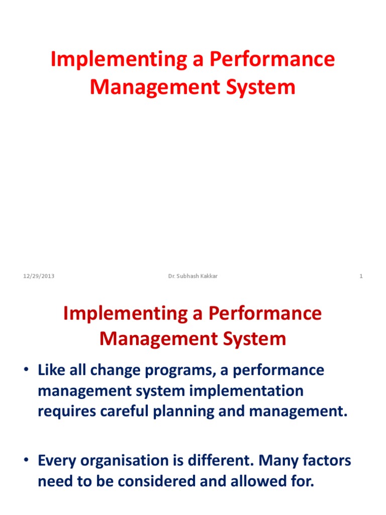 Implementing Performance Management System | PDF | Master Of Business ...