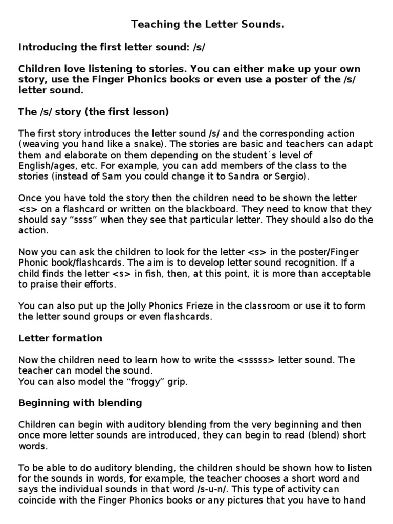 Teaching The Letter Sounds | PDF | Phonics | Psychological Concepts