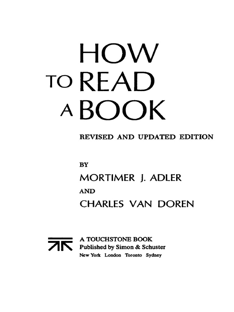 How To Read A Book | PDF