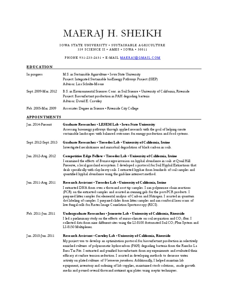 Maeraj Sheikh CV | PDF | Pakistan | University Of California