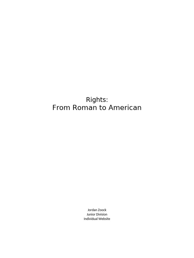 Ancient Roman Rights vs. American Rights | PDF | Citizenship | Ancient Rome