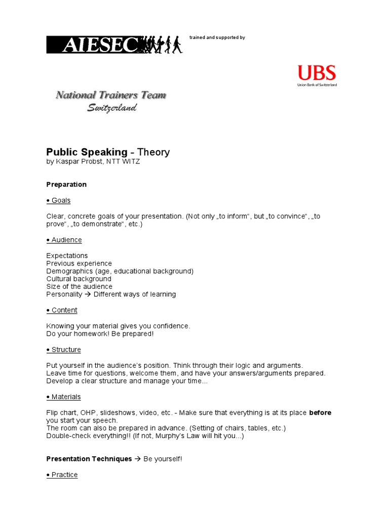 Effective Public Speaking Techniques | PDF