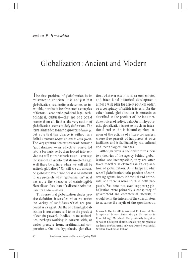Globalization. Ancient and Modern | PDF | Globalization | Stoicism