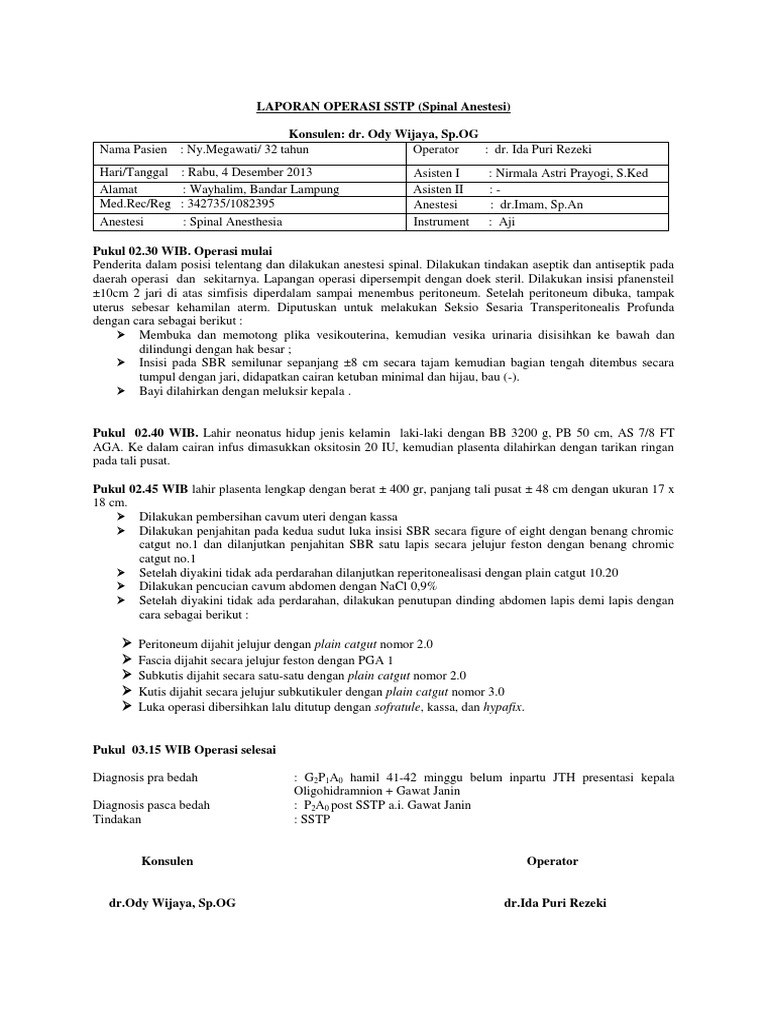 Laporan CITO Operasi | PDF