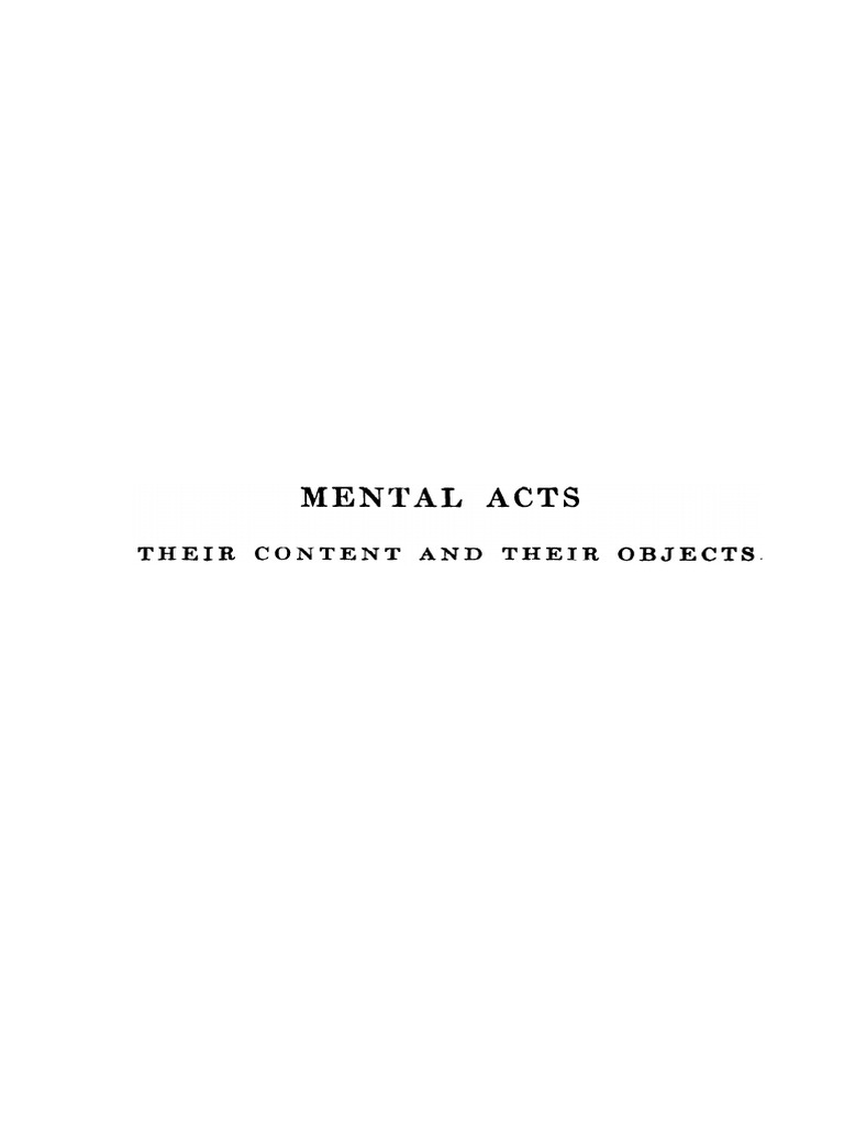 (Peter Geach) Geach, Mental Acts | PDF | Concept | Logic