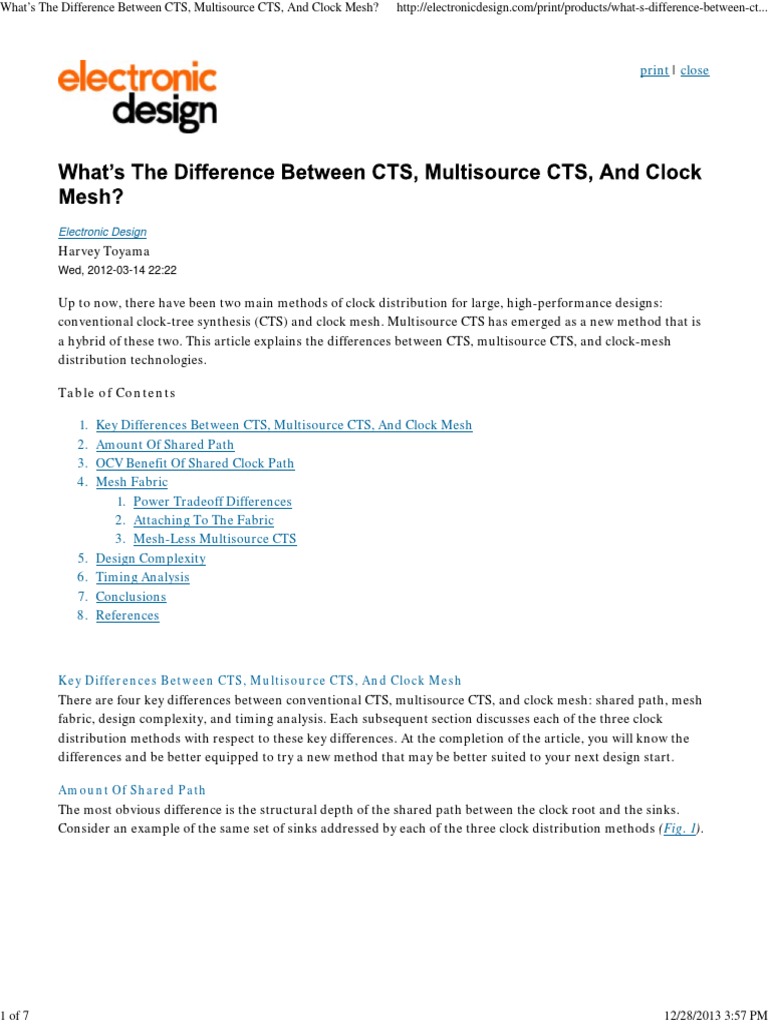 What's The Difference Between CTS, Multisource CTS, and Clock Mesh ...