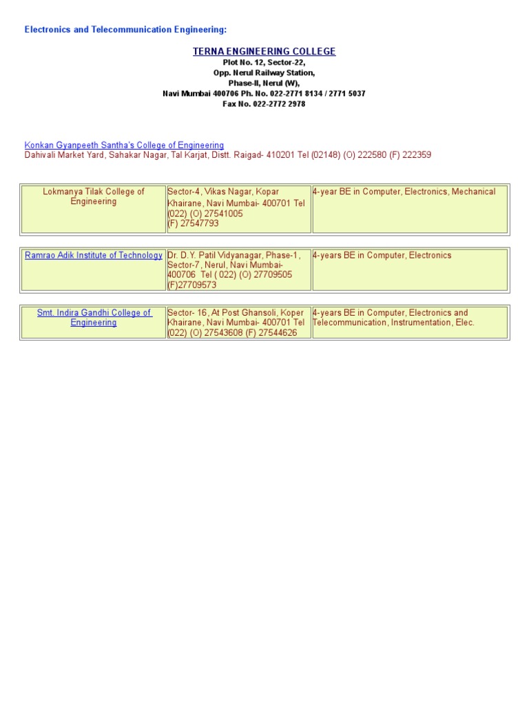 Electronics and Telecommunication Engineering | PDF