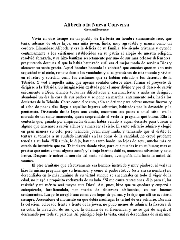 Giovanni Boccaccio - Alibech | PDF | Infierno | Diablo