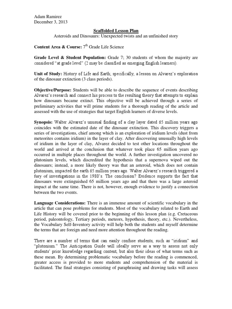 Scaffolded Lesson Plan | PDF | Reading (Process) | Vocabulary