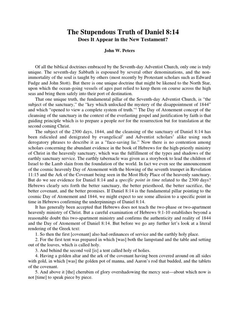 Daniel 8: 14 | Holy Of Holies | Book Of Daniel