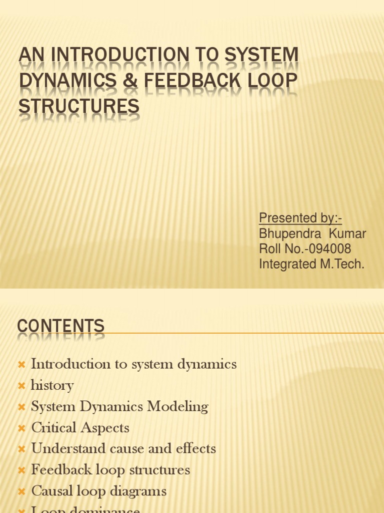 An Introduction To System Dynamics | PDF | Negative Feedback | System